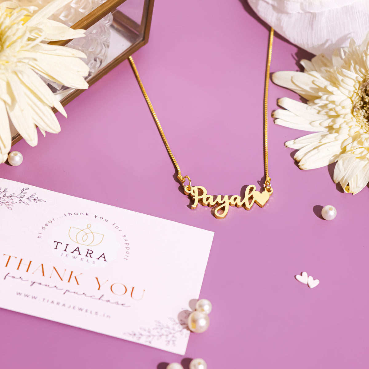 Cursive Style Name Necklace – (18K GOLD PLATED) – TIARA JEWELS